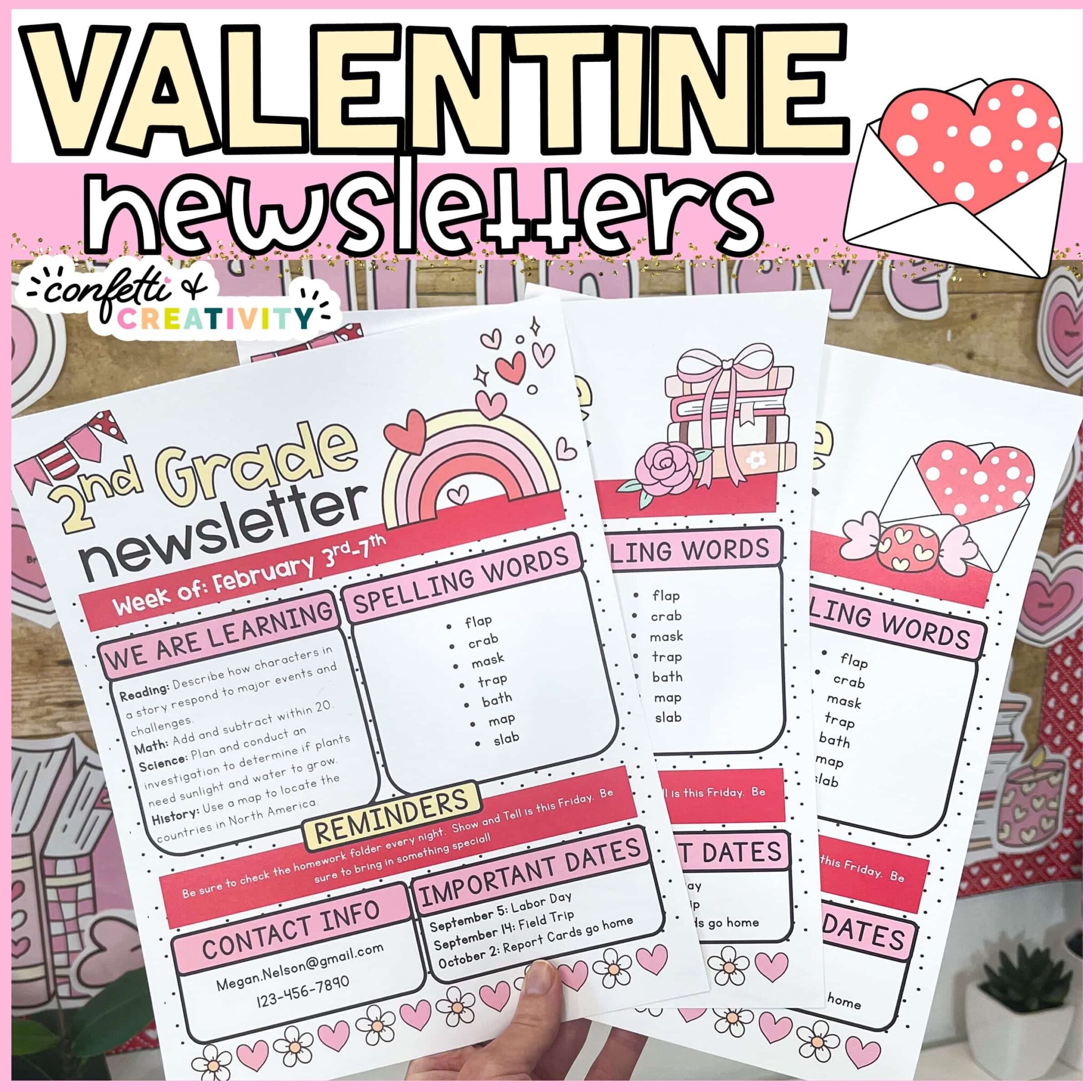 Valentine's Day Newsletter Templates and Calendar | Confetti & Creativity