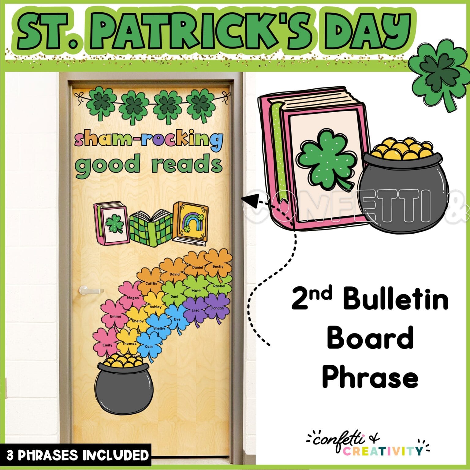 St. Patrick's Day Door Decor | Reading Door Decor | Confetti & Creativity