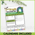 St. Patrick's Day Newsletter Templates and Calendar | Confetti & Creativity