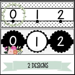 Farmhouse Floral Number Line 0-200 | Negative Number Line | Confetti ...