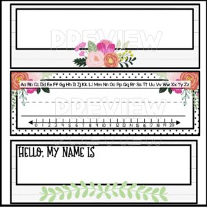 Farmhouse Floral Desk Name Plates | Confetti & Creativity