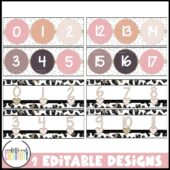 Boho Neutral Number Line 0-200 | Confetti & Creativity