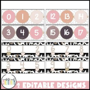 Boho Neutral Number Line 0-200 | Confetti & Creativity