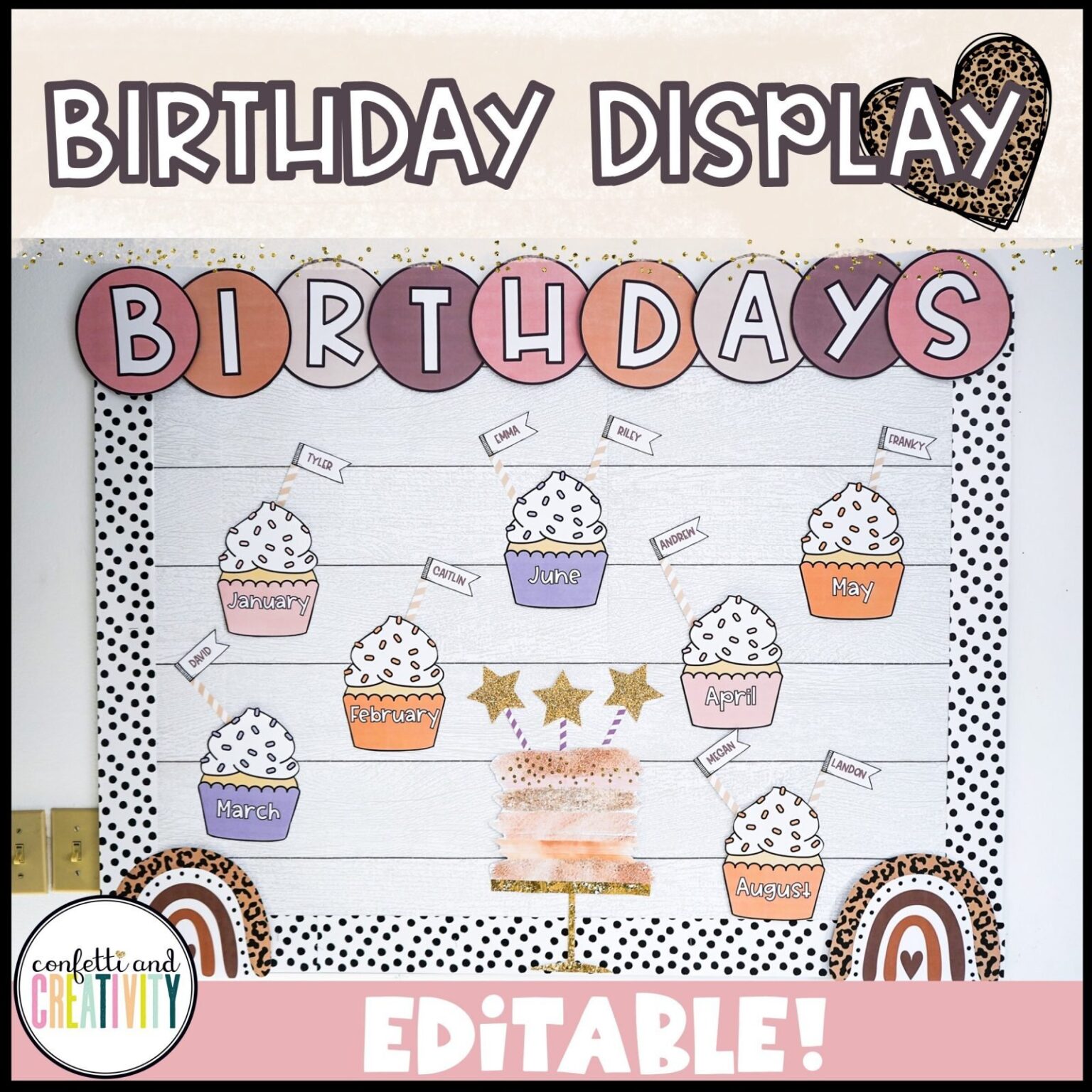Boho Neutrals Birthday Board | Confetti & Creativity