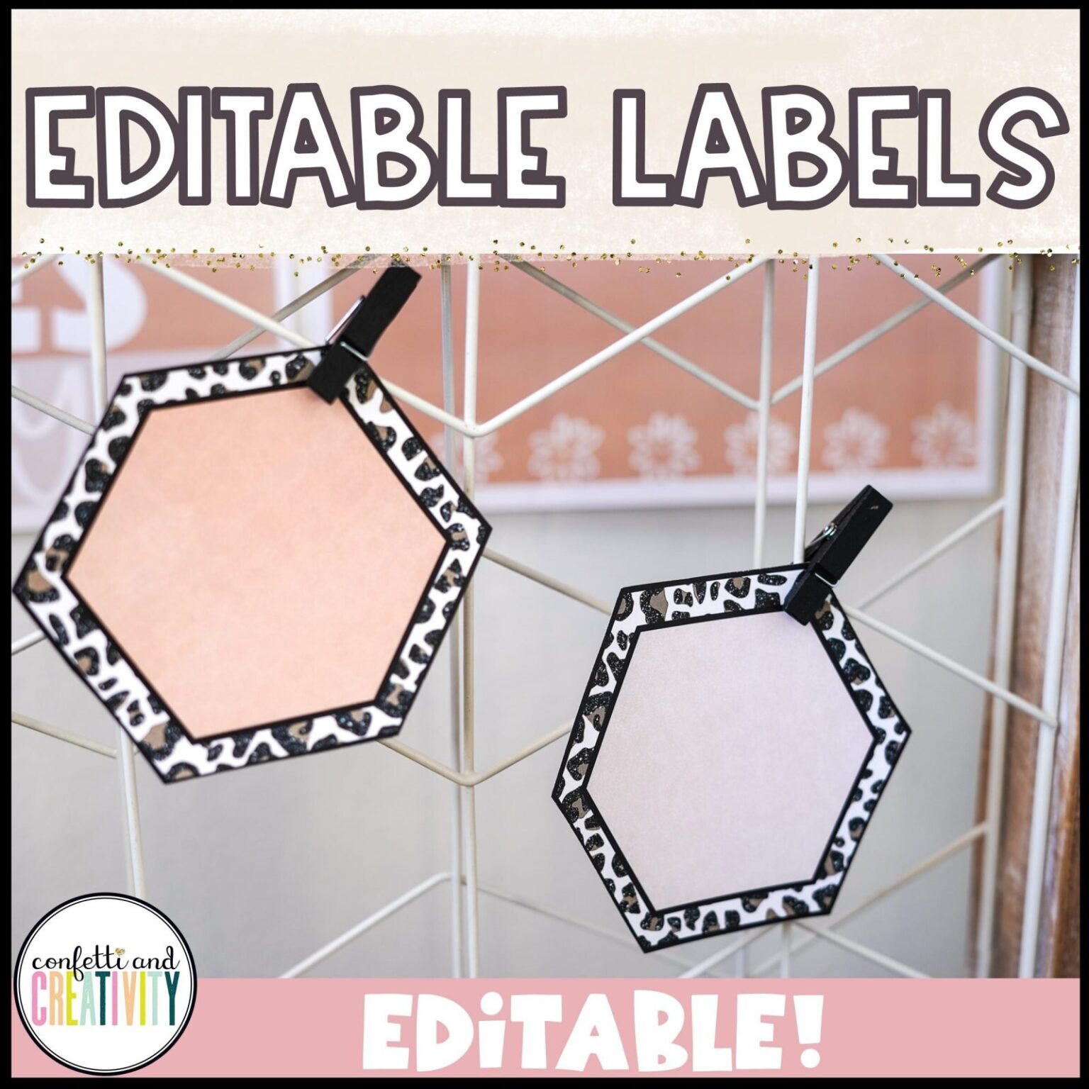 Boho Neutral Editable Labels | Confetti & Creativity