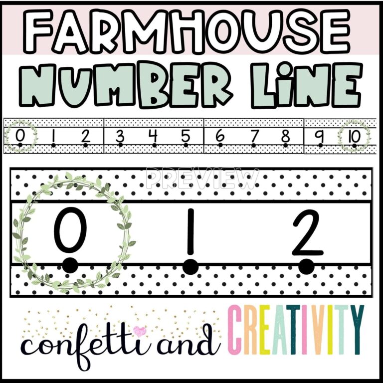 Farmhouse Floral Number Line 0-200 | Negative Number Line | Confetti ...