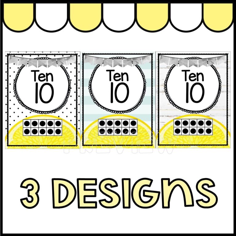 Lemon Ten Frames 0-20 | Confetti & Creativity