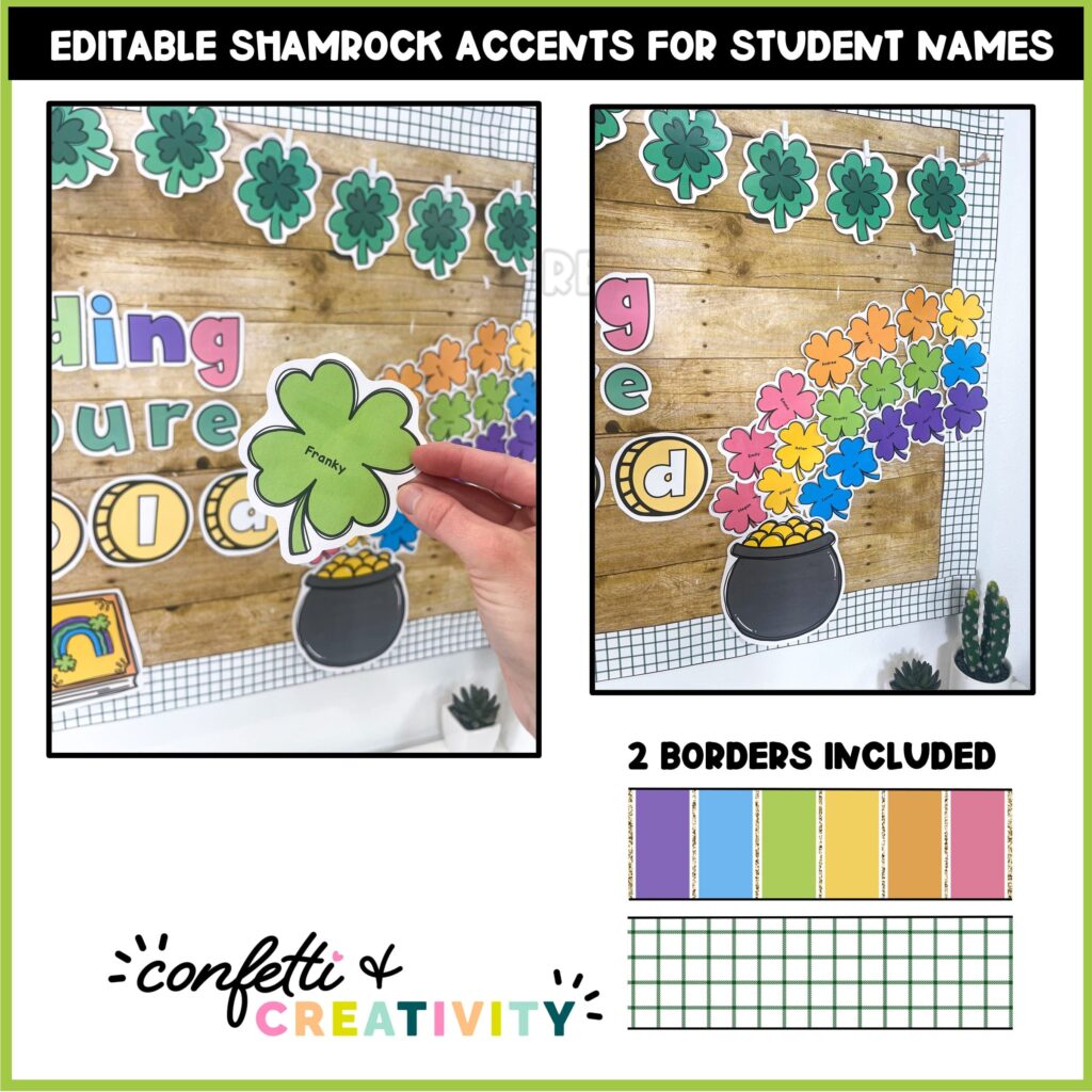 St. Patrick's Day Bulletin Board | Reading Bulletin Board | Confetti ...